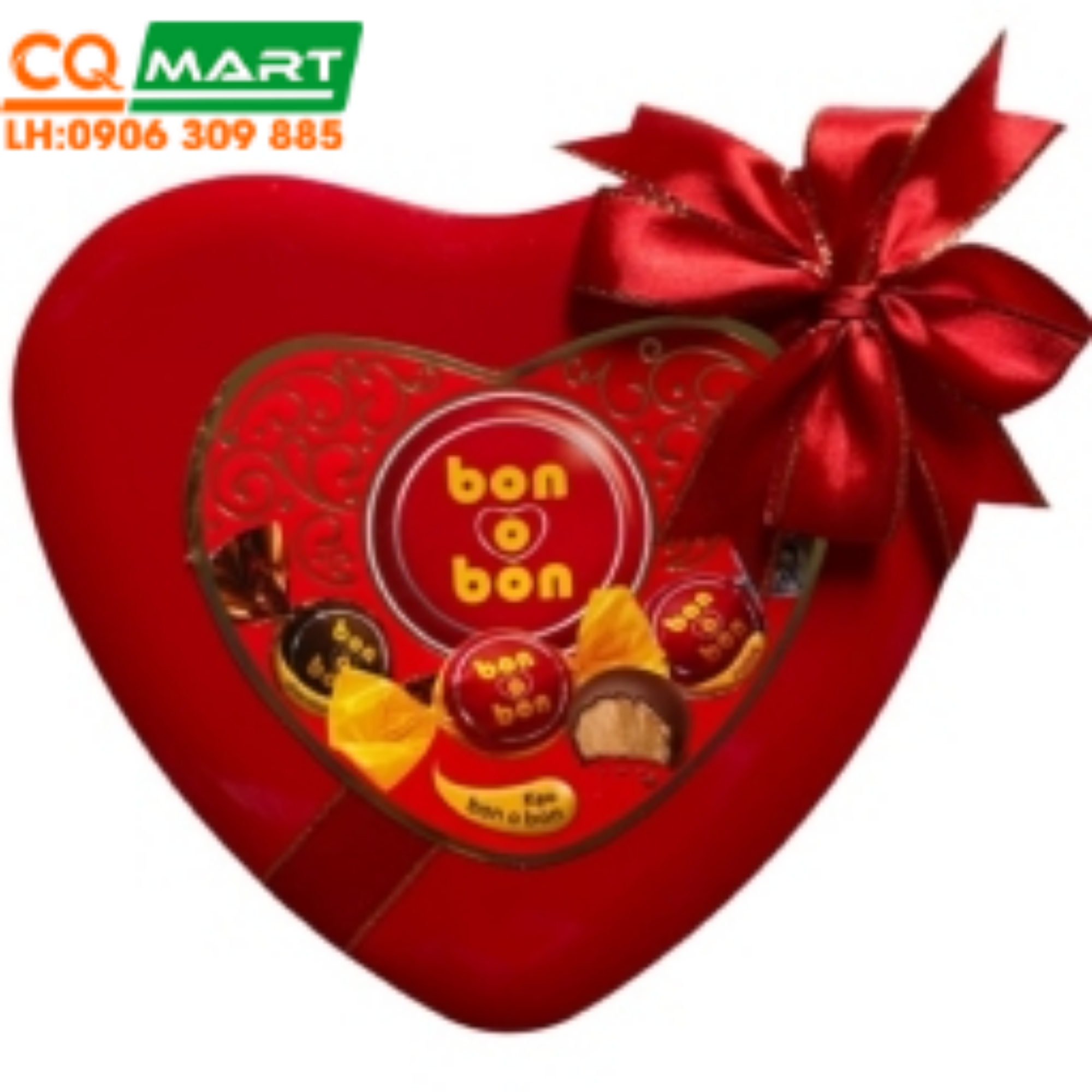 CQ Mart Food & Wine. Socola Bon o Bon Chocolate 105g - Hộp Thiếc Tim Nơ