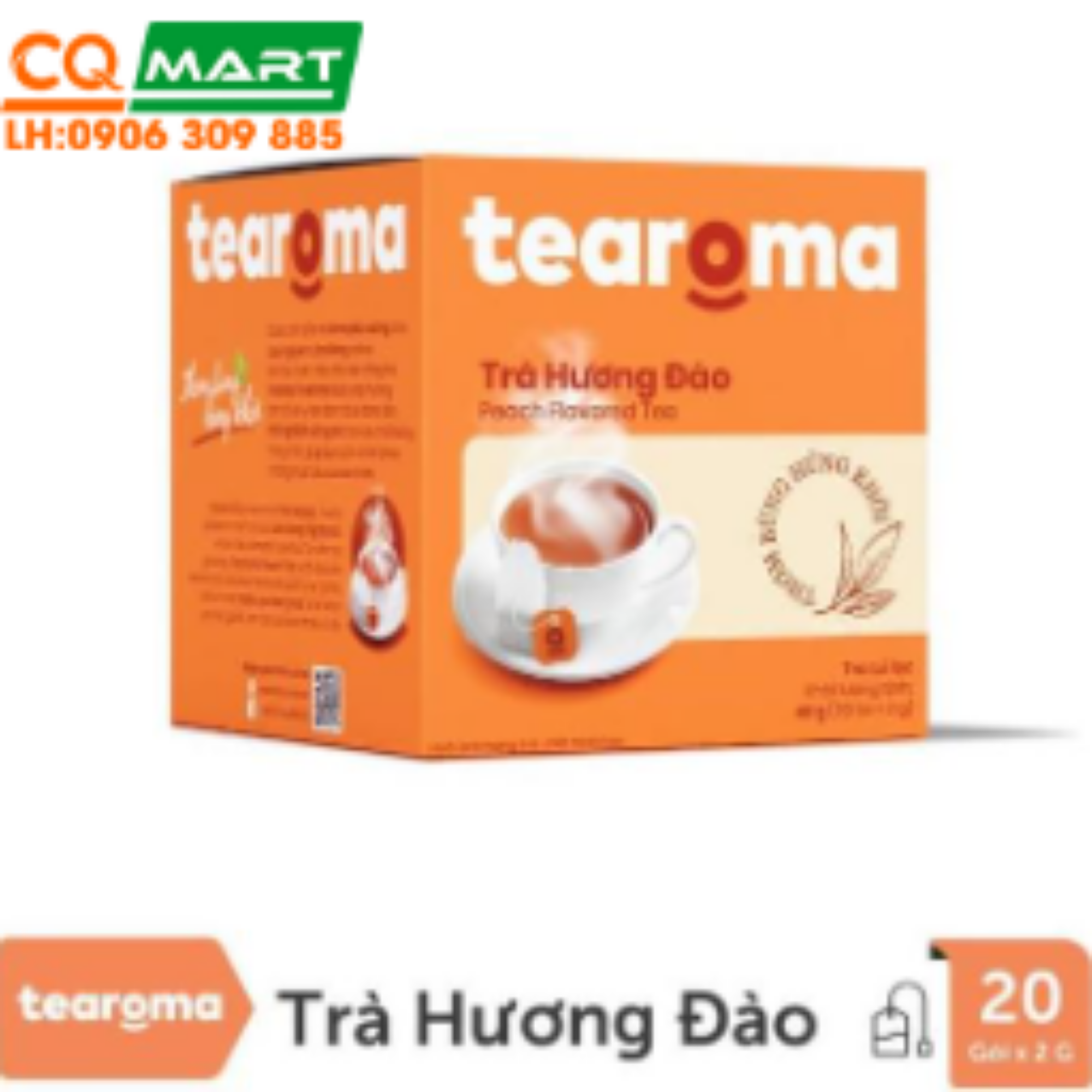 CQ Mart Food & Wine. Trà Tearoma túi lọc hương đào hộp 40g