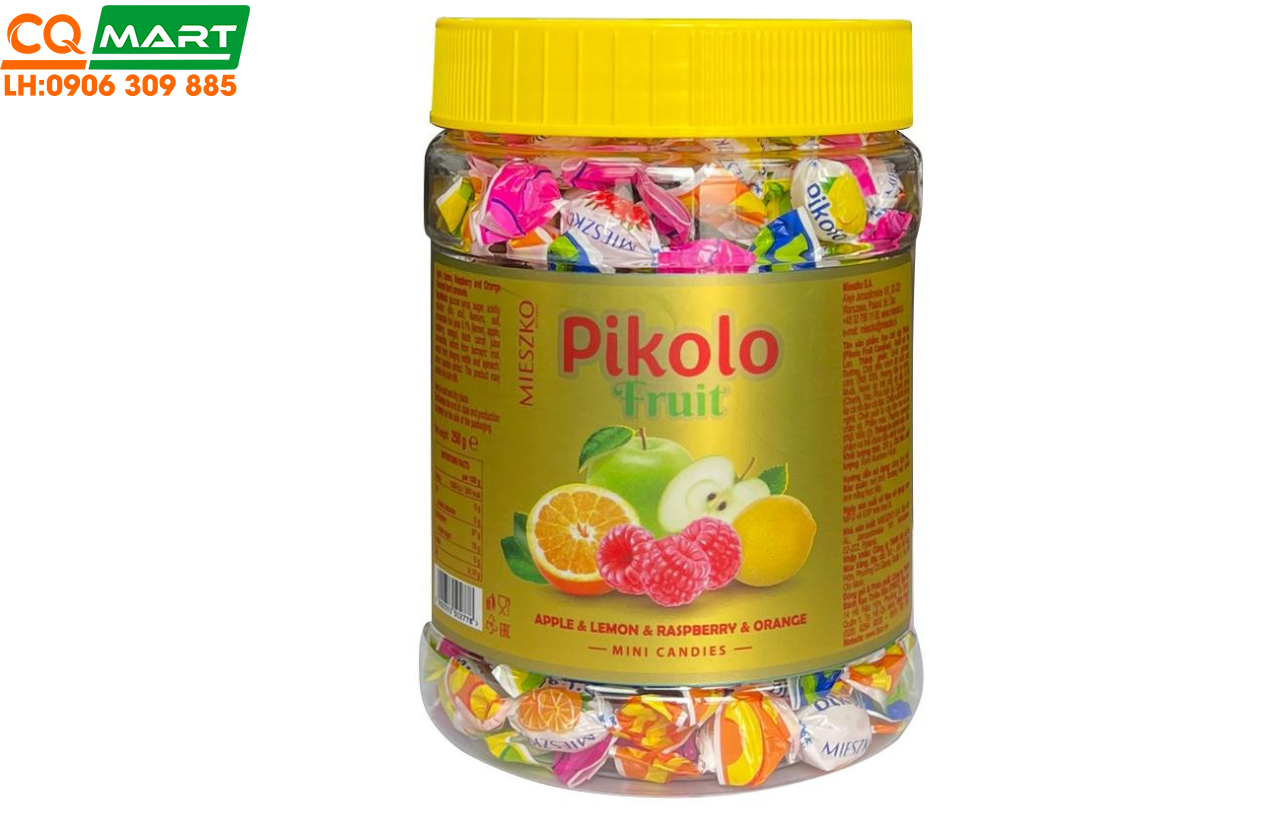 CQ Mart Food & Wine. Kẹo Pikolo Fruit Candy 250g - Hũ Vàng