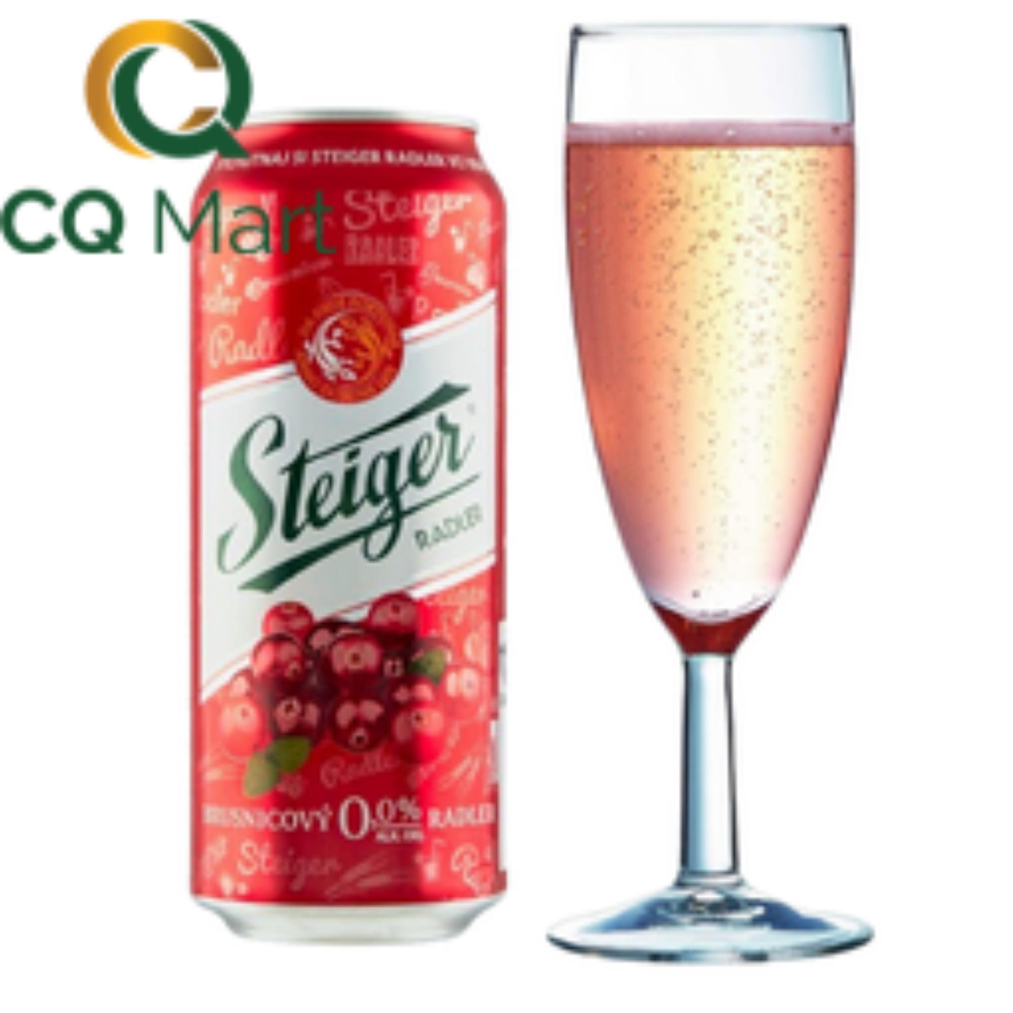 CQ Mart Food & Wine. Bia Tiệp Steiger Brusnicovy Radler 0% Lon 500ml